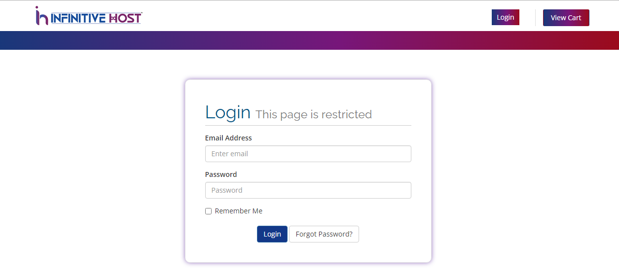How to Login to Infinitive Host Client Area?