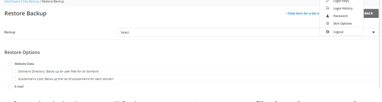 How To restore data backup in DirectAdmin Account